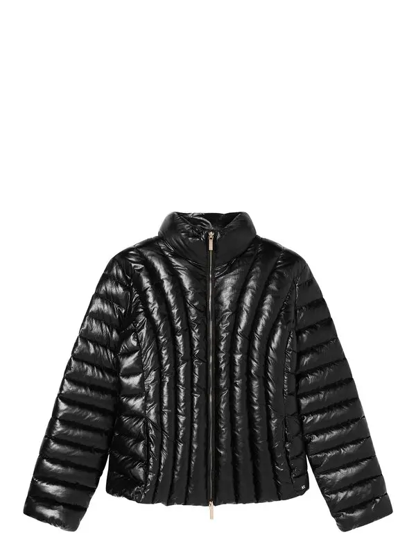 Armani Exchange Recycled Foil Padded Jacket With Metallic Effect - Black