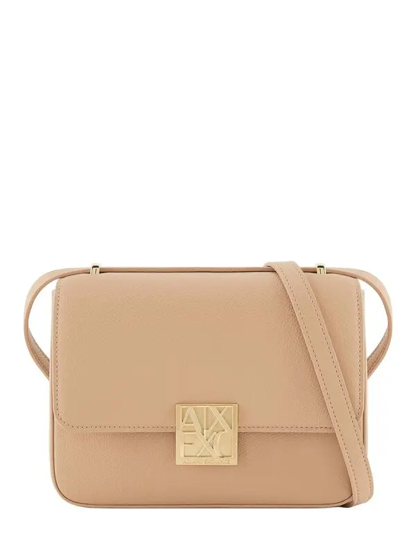 Armani Exchange Messenger Bag In Coated Fabric - Beige