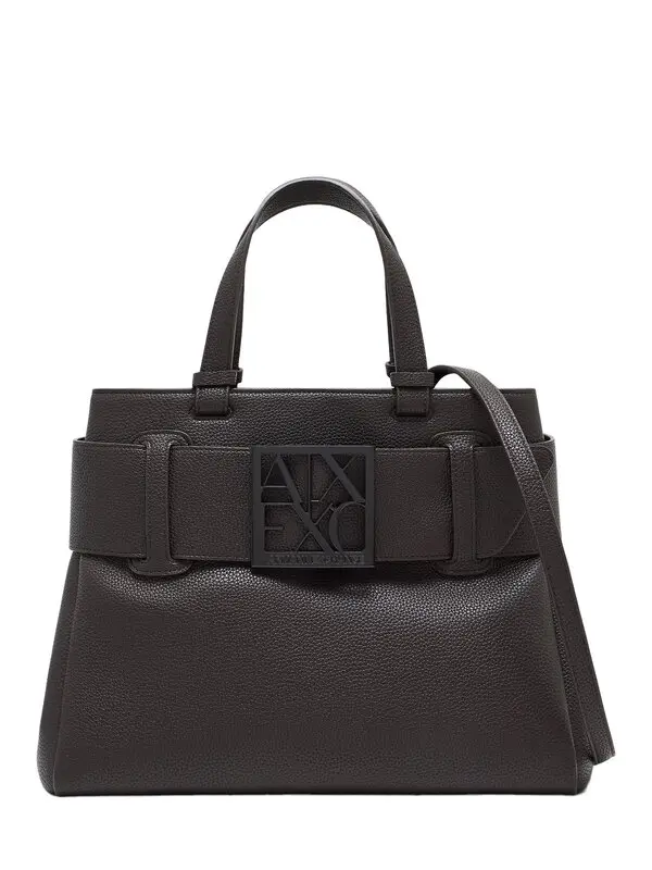 Armani Exchange Soft Shopping Bag With Outer Coating - Brown