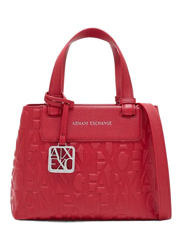 Armani Exchange Tote Shopping Bag With Coated Belts - Red