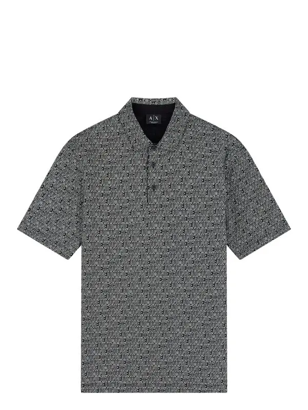 Armani Exchange Regular Fit Polo Shirt In Cotton Jersey - Black