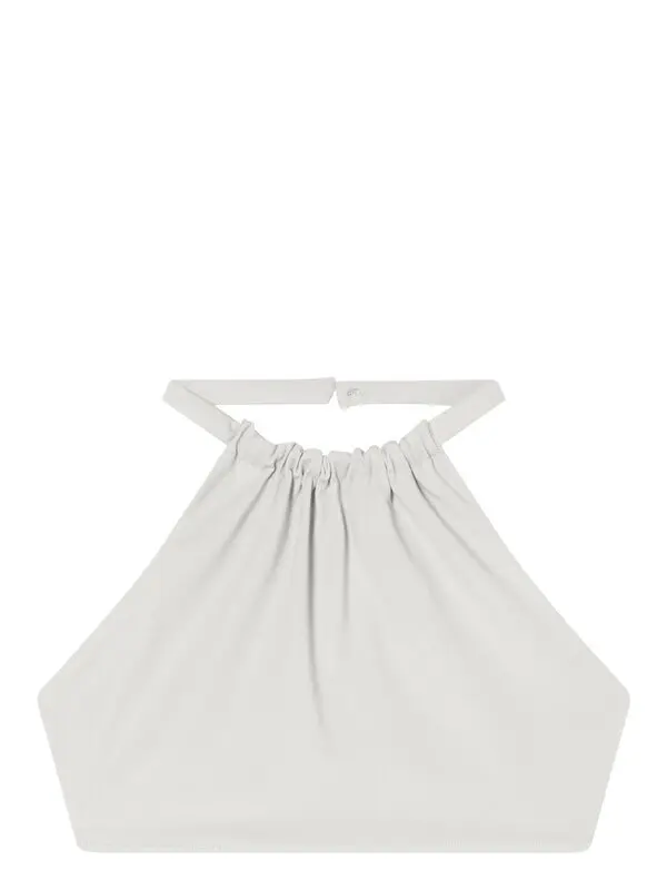 Armani Exchange Cropped Top In Scuba Fabric - Beige
