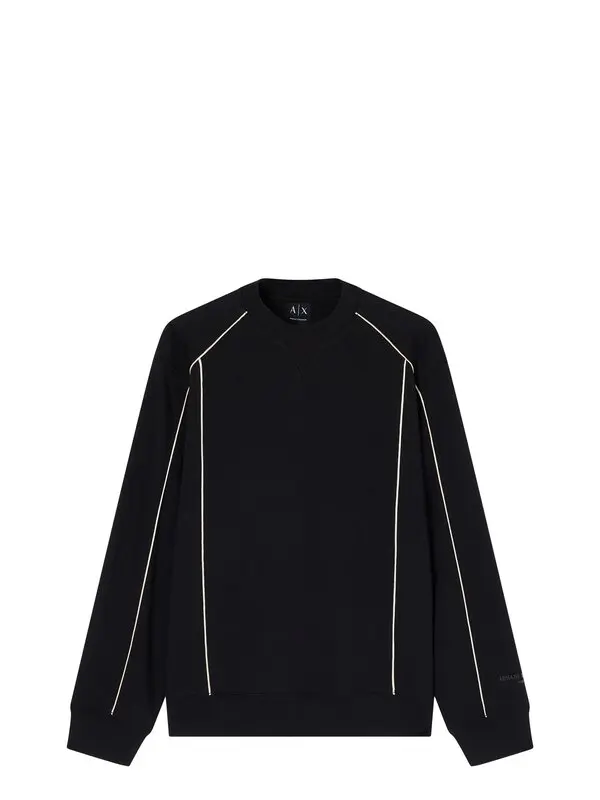 Armani Exchange Sophisticated Comfort Crewneck Interlock Sweatshirt - Black