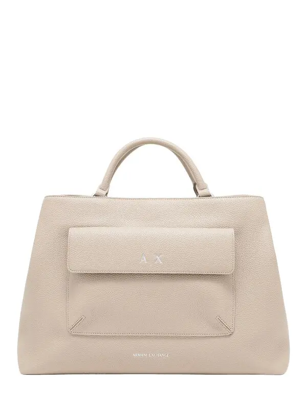 Armani Exchange Handbag With Shoulder Strap With Logo - Beige