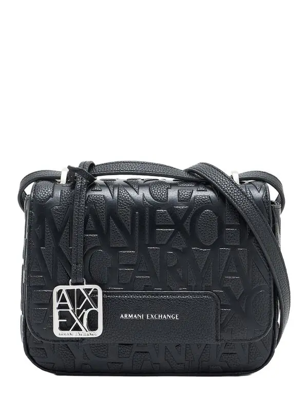 Armani Exchange Messenger Bag Crossbody In Coated Fabric - Black