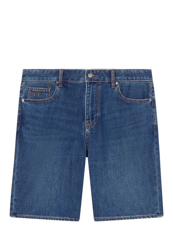 Armani Exchange Light Wash Denim Shorts - Blue