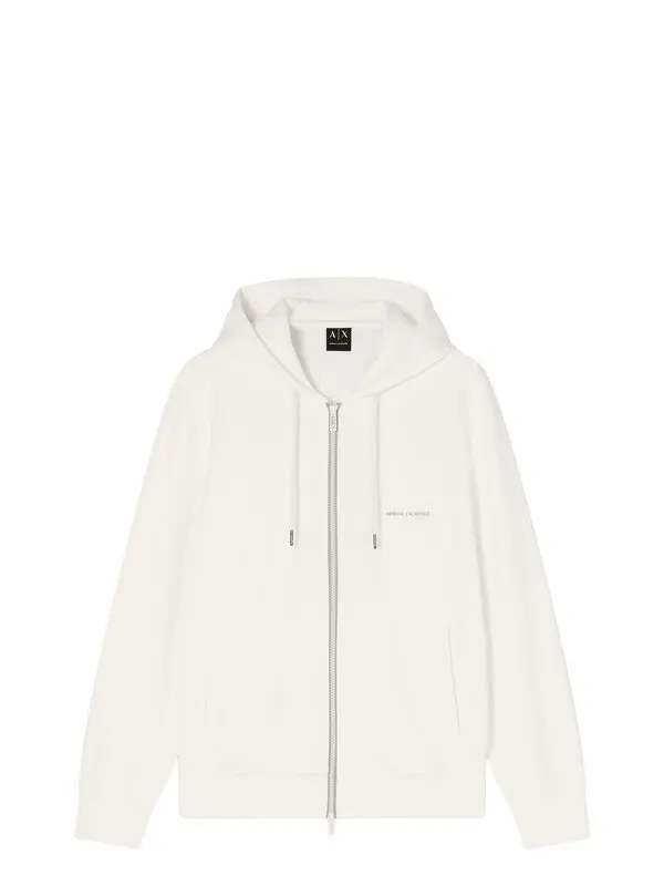 Armani Exchange Zip-up Cotton Sweatshirt - White