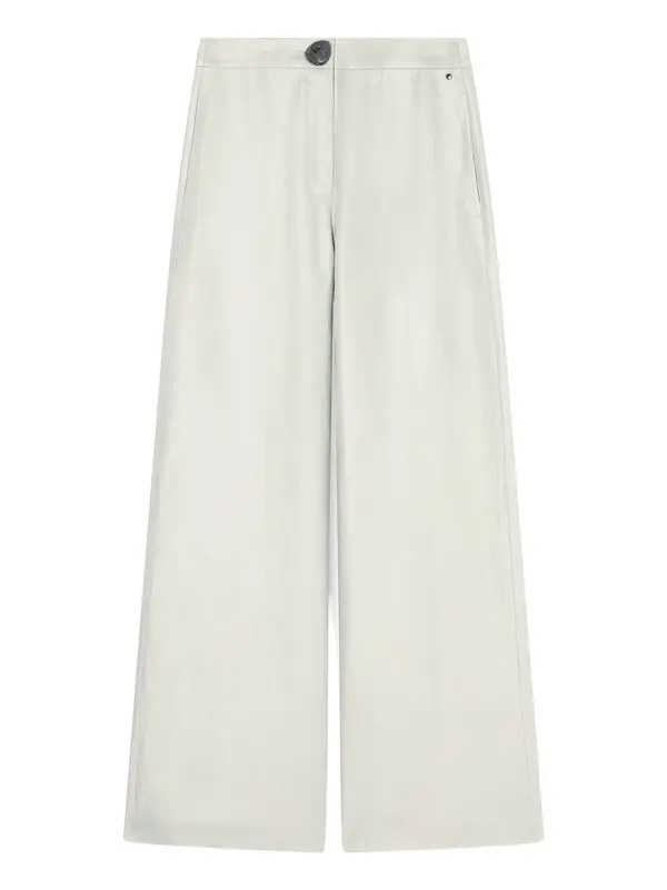 Armani Exchange Wide-leg Linen Twill Trousers - Beige