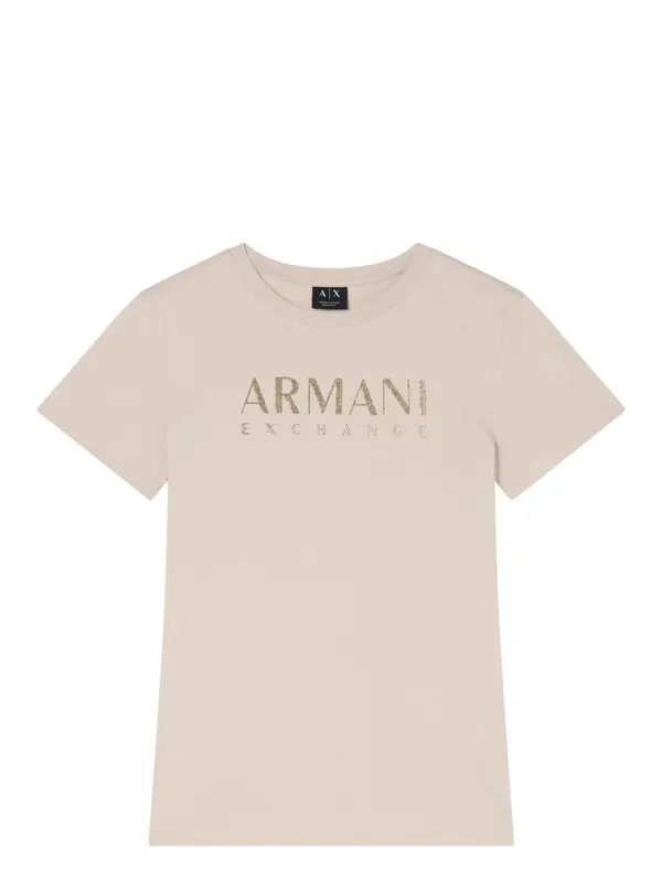 Armani Exchange Regular Fit T-shirt In Cotton Jersey - Beige