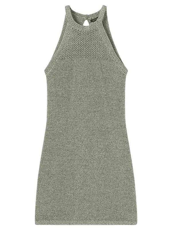 Armani Exchange Lurex Knit Mini Dress - Green