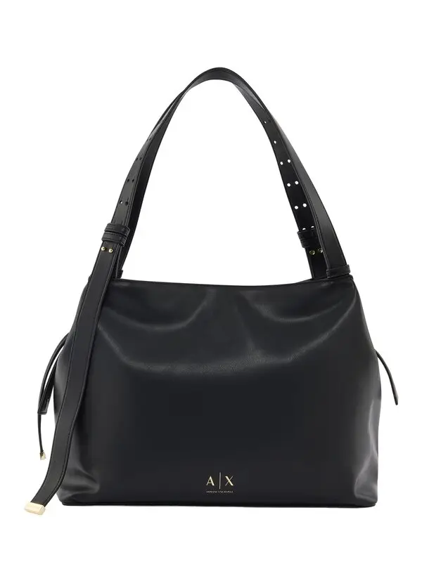Armani Exchange Shoulder Bag In Technical Fabric - Black