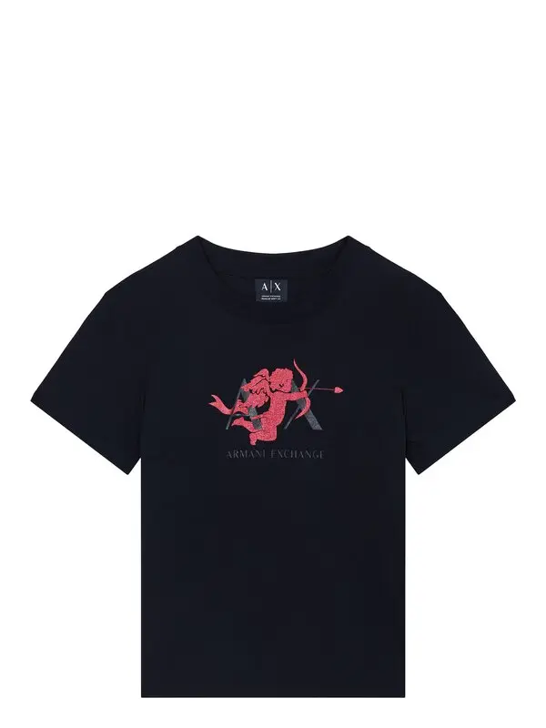 Armani Exchange Regular Fit T-shirt In Cotton Jersey - Black