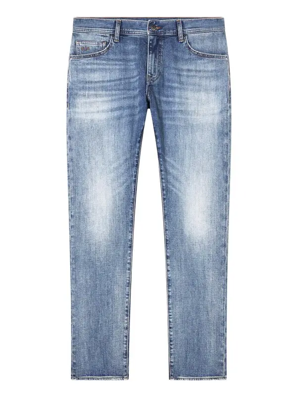 Armani Exchange Super Skinny Jeans In Washed Stretch Denim - Blue