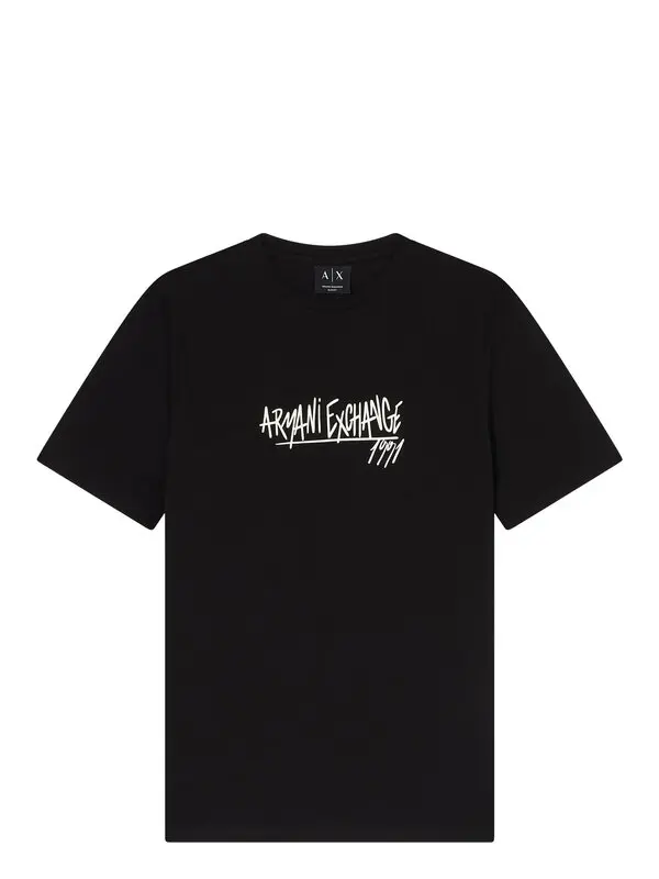 Armani Exchange Slim Fit T-shirt In Classic Cotton Jersey - Black