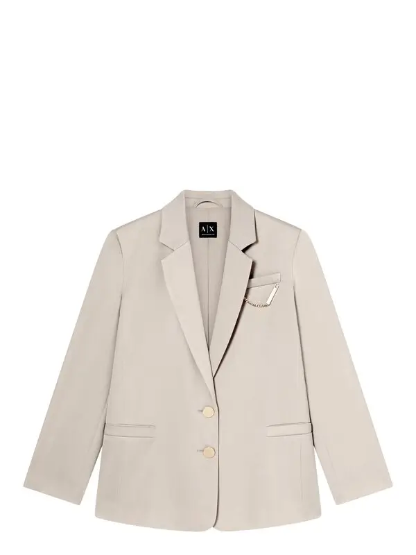 Armani Exchange Lightweight Jacket In Recycled Crepe Satin - Beige