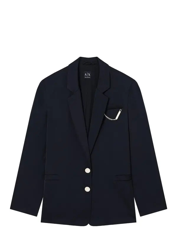 Armani Exchange Lightweight Jacket In Recycled Crepe Satin - Black