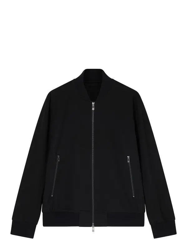 Armani Exchange Minimal Bomber Jacket With Zip - Black