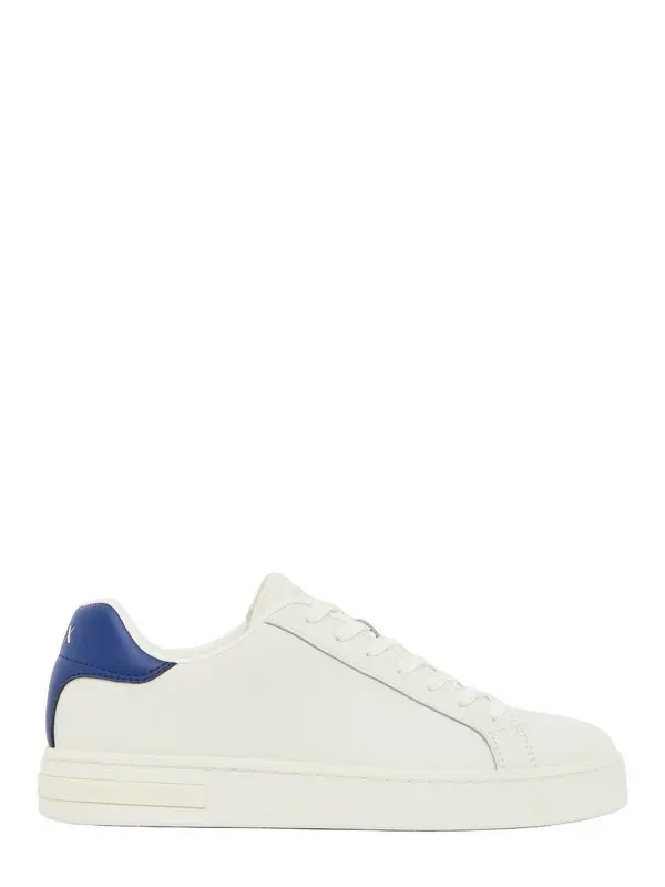 Armani Exchange Split Leather Sneakers With Cotton Lining - Two-tone
