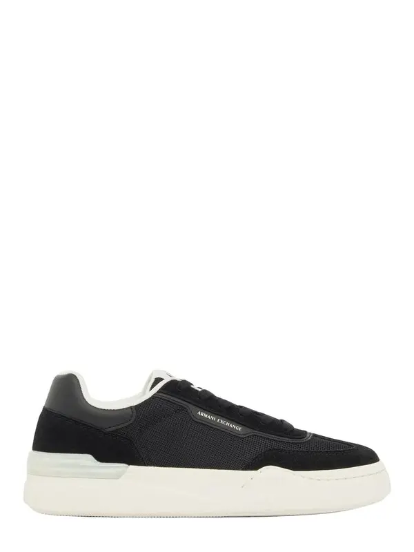 Armani Exchange Suede And Mesh Sneakers - Black