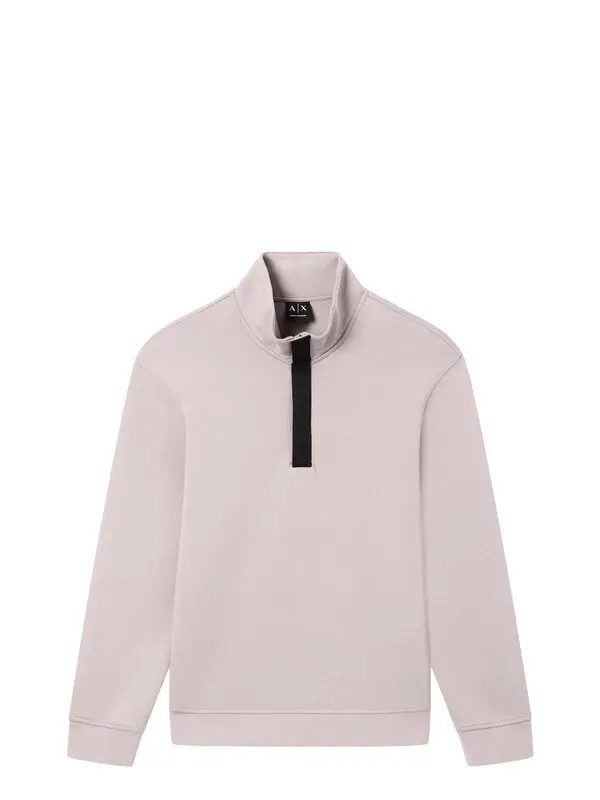 Armani Exchange High-neck Sweatshirt With Zip - Beige