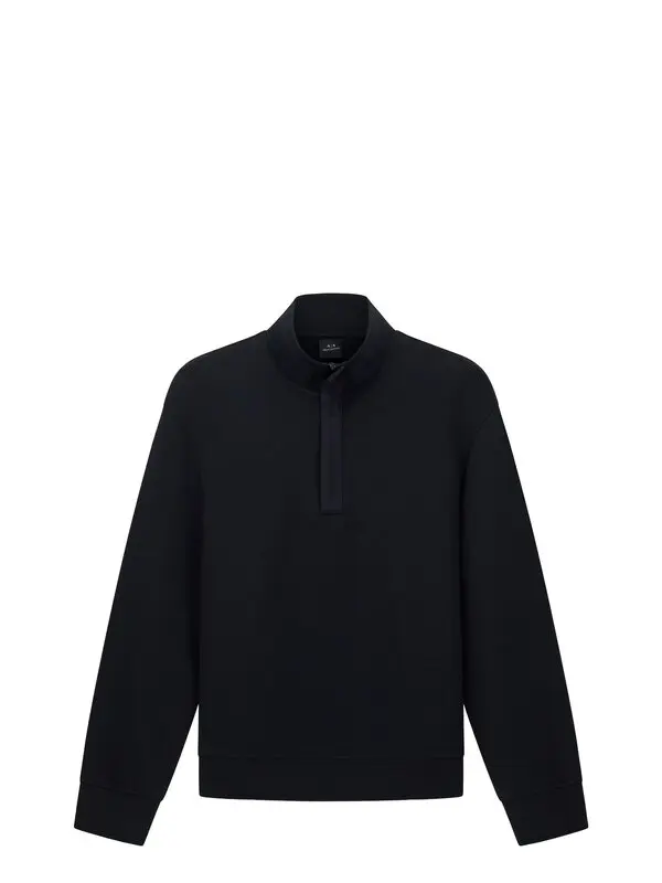 Armani Exchange High-neck Sweatshirt With Zip - Black