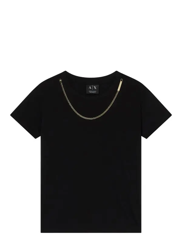 Armani Exchange Relaxed Fit T-shirt In Cotton Jersey - Black