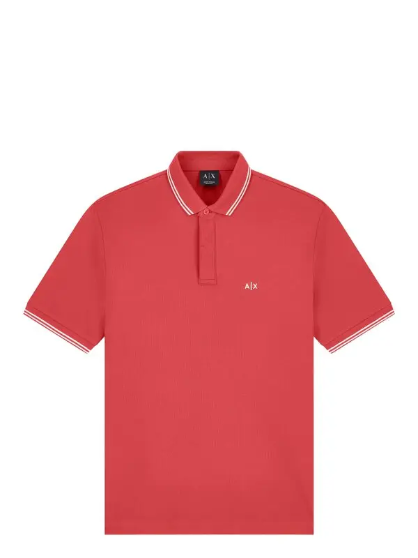 Armani Exchange Regular Fit Polo Shirt In Stretch Cotton Piquet - Red