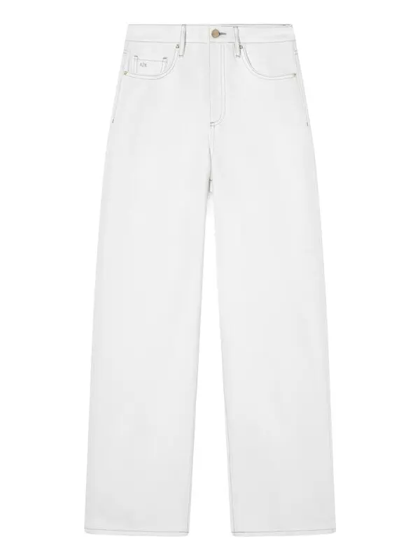 Armani Exchange Relaxed Fit Optic Jeans In Rigid Denim - White