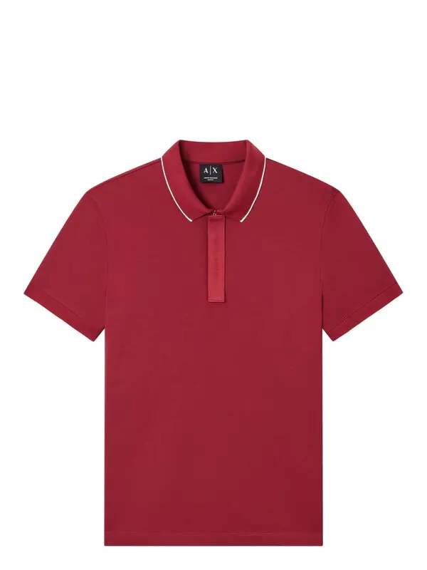 Armani Exchange Slim Fit Polo Shirt In Cotton Piqu - Red