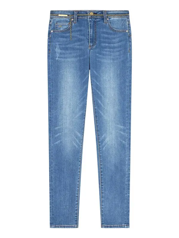 Armani Exchange Super Skinny Jeans In Indigo Stretch Denim - Blue