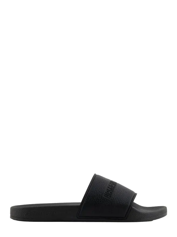 Armani Exchange Embossed Logo Slides - Black