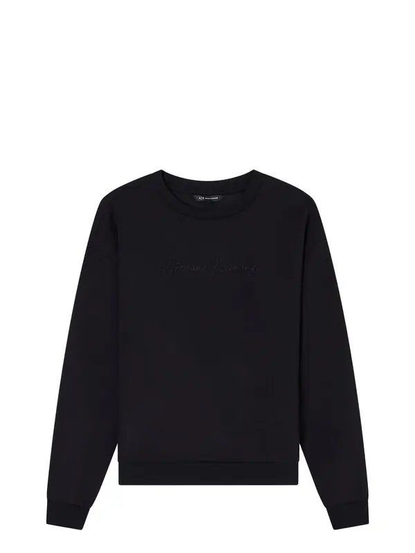 Armani Exchange Viscose Scuba Crewneck Sweatshirt - Black