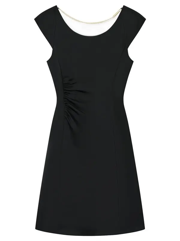 Armani Exchange Crepe Satin Midi Dress - Black