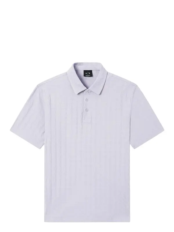 Armani Exchange Textured Polo Shirt In Mercerized Cotton Jersey Essential - Grey