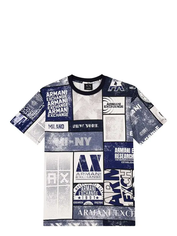 Armani Exchange Regular T-shirt In Cotton Jersey - Patterned