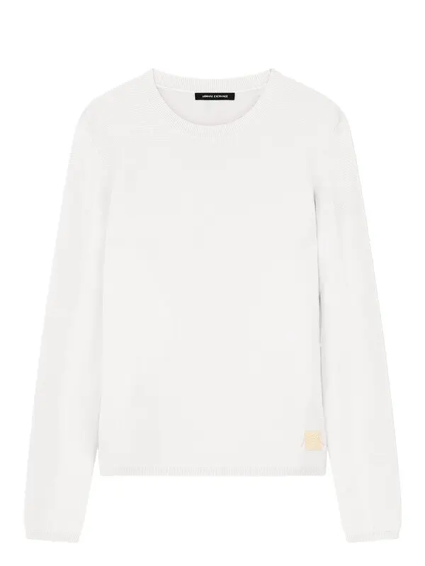 Armani Exchange Regular Fit Pullover Knitted In Recycled Viscose - Beige