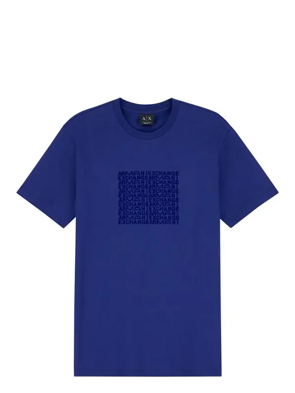 Armani Exchange Regular T-shirt In Cotton Jersey - Blue
