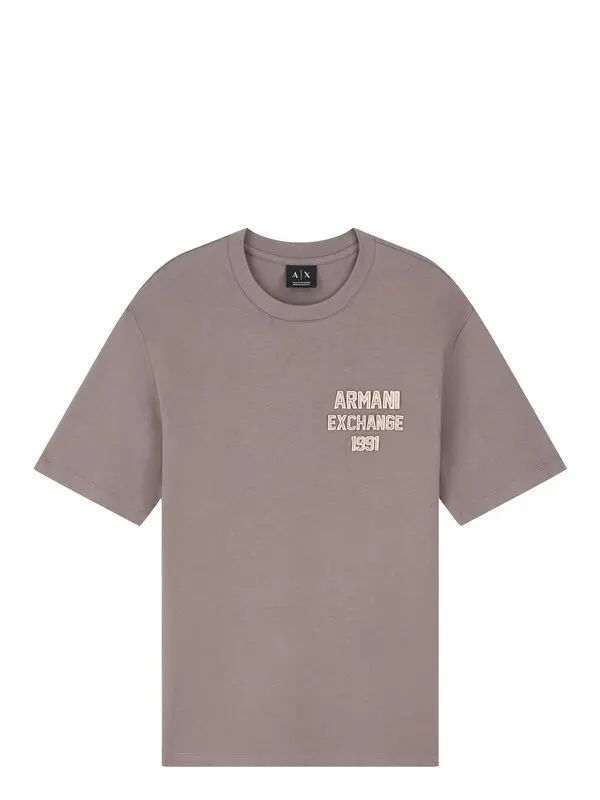 Armani Exchange Regular T-shirt In Cotton Jersey - Brown