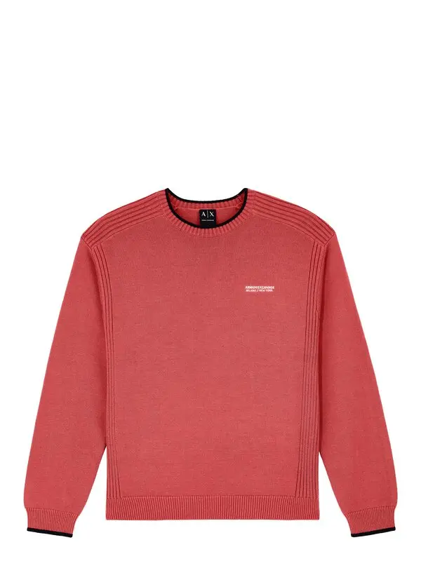 Armani Exchange Regular Fit Cotton Blend Pullover - Red