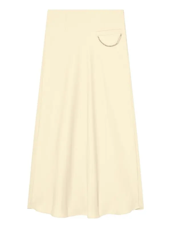 Armani Exchange Long Flowing Skirt In Recycled Crepe Satin - Yellow