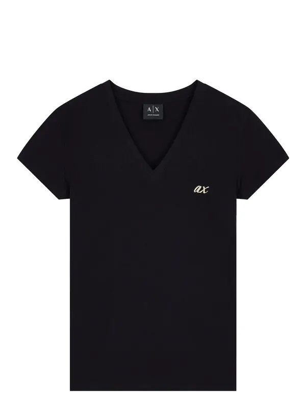 Armani Exchange Slim Fit T-shirt In Stretch Cotton Jersey - Black