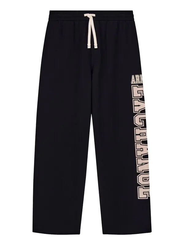 Armani Exchange Oversized Trousers In Cotton French Terry - Black