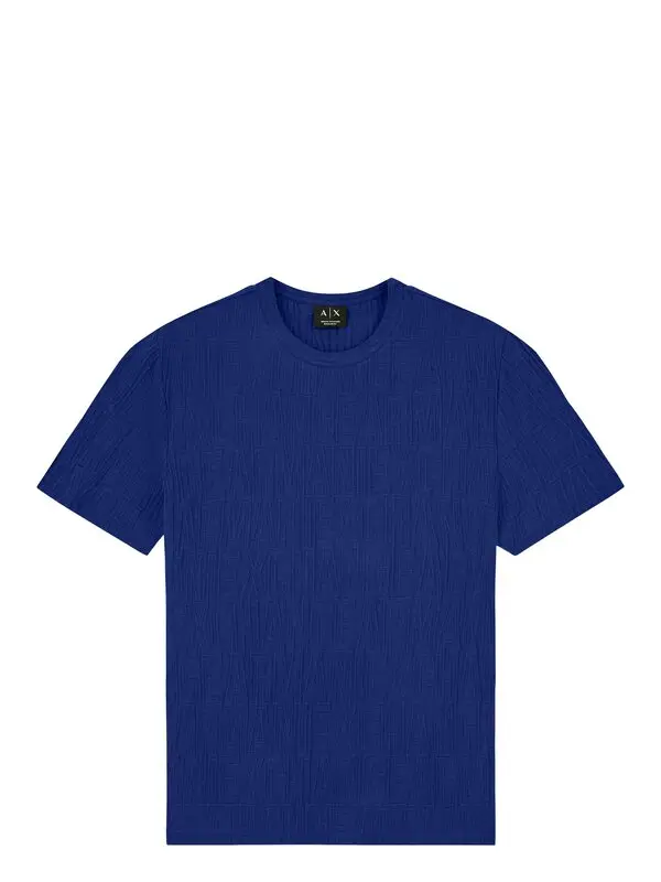 Armani Exchange Regular T-shirt In Mercerized Cotton Jersey - Blue