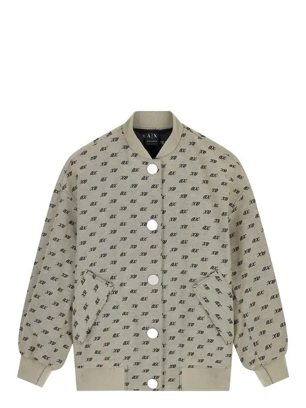Armani Exchange Allover Jacquard Cotton Blend Blouson Jacket - Beige