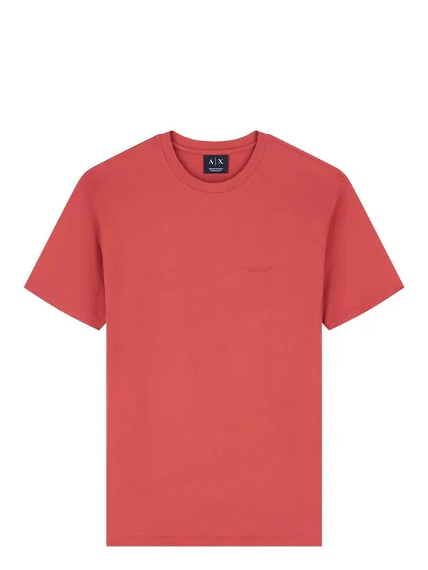 Armani Exchange Slim Fit T-shirt In Stretch Cotton Jersey With Rib Details - Red