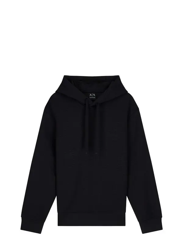 Armani Exchange Sweatshirt In Stretch Jacquard Jersey - Black