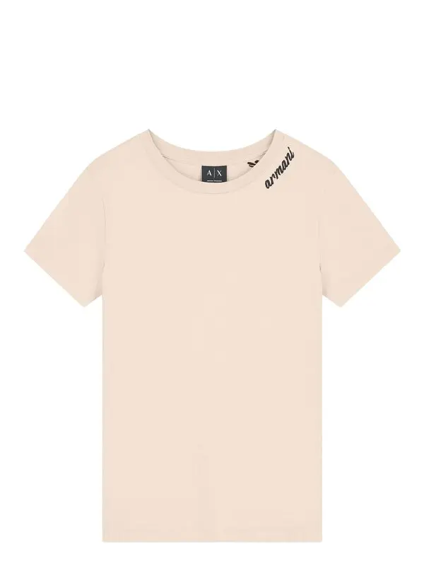 Armani Exchange Regular T-shirt In Cotton Jersey - Beige