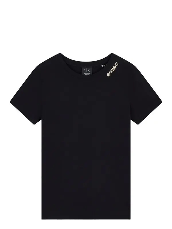 Armani Exchange Regular T-shirt In Cotton Jersey - Black
