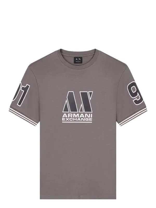 Armani Exchange Regular T-shirt In Cotton Jersey - Brown