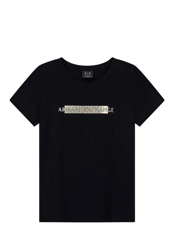 Armani Exchange Slim Fit T-shirt In Stretch Cotton Jersey - Black